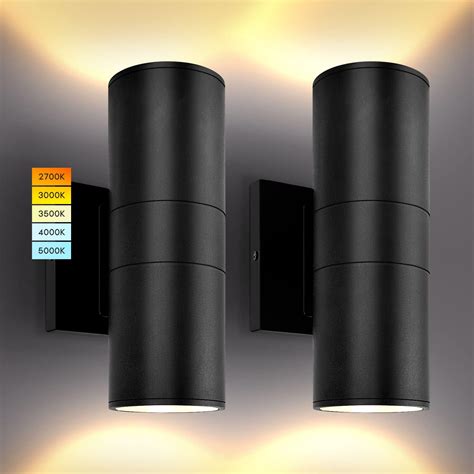 Luxrite Modern Cylinder Led Up And Down Outdoor Wall Lights 5cct