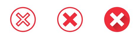십자 아이콘입니다 빨간색 실패 또는 실수 라인 아이콘이 설정되었습니다 오류 표시 아이콘 기호입니다 벡터 스톡 일러스트 개념에 대한 스톡 벡터 아트 및 기타 이미지 Istock