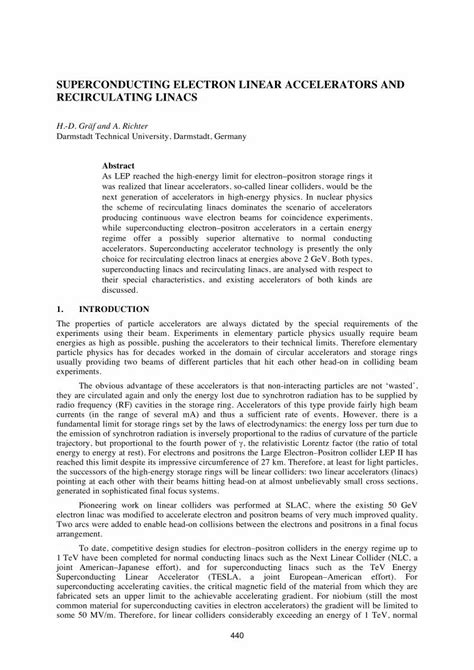 Pdf Superconducting Electron Linear Accelerators Dokumentips