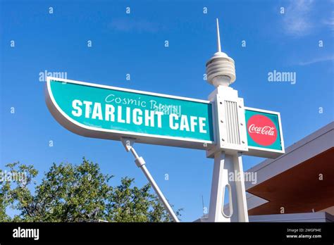 Cosmic Rays Starlight Cafe Sign Tomorrowland Magic Kingdom Walt Disney World Resort Orange