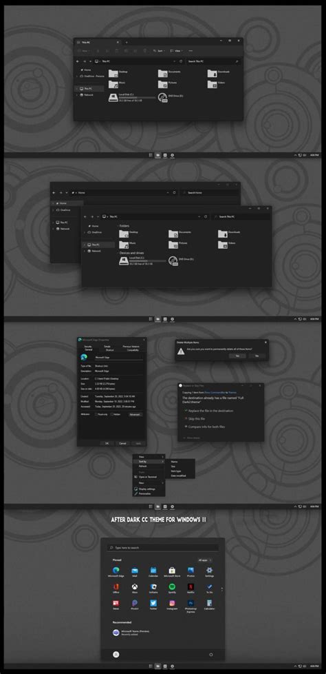 After Dark Cc Theme For Windows 11 Windows 11 Themes Cleo Desktop