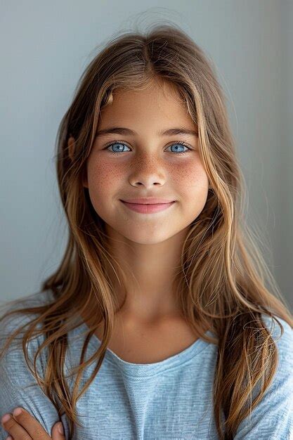 A Girl With Blue Eyes And A Blue Shirt With A Smile That Says Quot I
