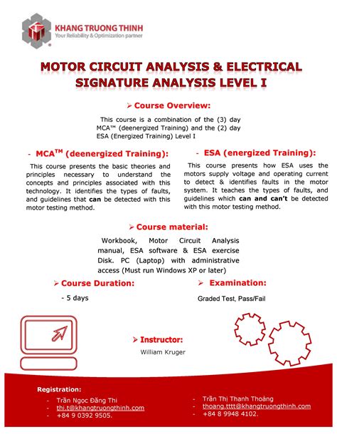 Motor Circuit Analysis And Electrical Signature Analysis Level I