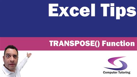 Transpose Function Tutorial In Excel Youtube