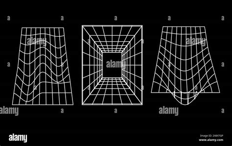 3d Wireframe Models Of Objects Network Line Geometric Shapes Atmosphere Future Retro