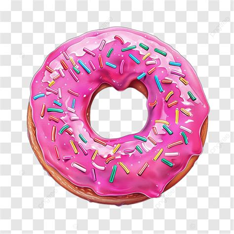 흰색 배경에 화려한 스프링클이 있는 분홍색 반투명 도넛 분홍색 프로스트 도넛 다채로운 뿌리 도넛 디저트 Png 일러스트 및 이미지 에 대한 무료 다운로드 Pngtree