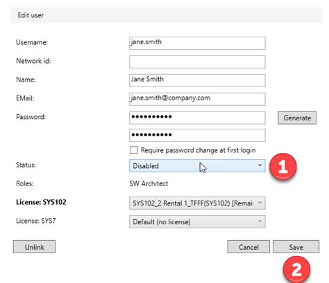 Deactivating User Accounts Systemweaver