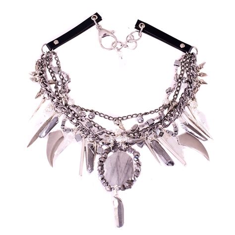 Grey Quartz Statement Gekko Necklace Caterina Wills Jewellery