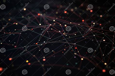 Dark Neural Network Of Connections Cyberspace Technology Generative Ai Stock Illustration