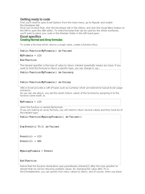 Getting Ready To Code Vba Crack Course Pdf Html Element