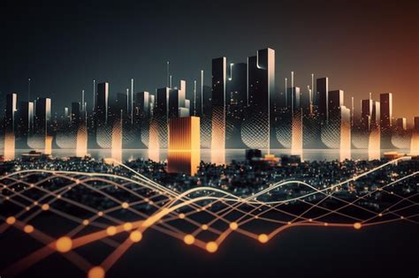 스마트 시티 빅 데이터 연결 기술 개념 미래 생성 인공 지능의 기술 개발 도시 프리미엄 사진