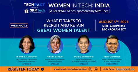 Srm Technologies On Linkedin Webinar Techpact Srmtech Witi2021 Womenintech