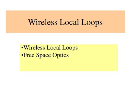 PPT Ch Wireless Local Loop PowerPoint Presentation Free Download
