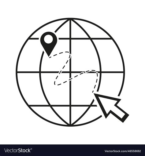ground cursor icon earth cursor path royalty free vector