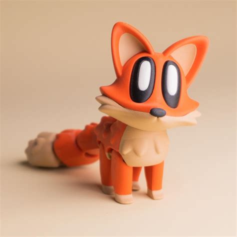 Blob Fox Articulating Flexi Fidget Art Toy 3d Model By Bloblab On Thangs