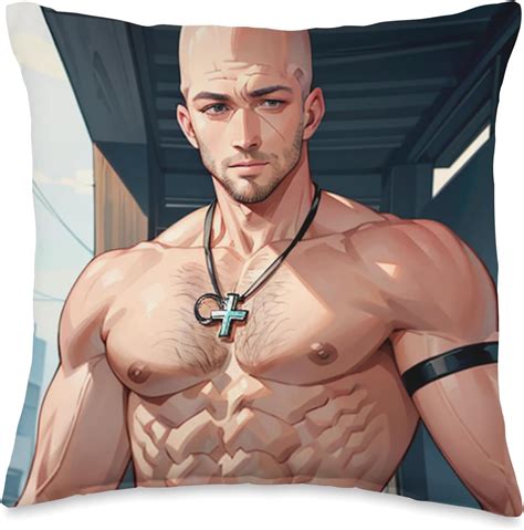 Muscular Shirtless Buff Guy Anime Manga Bara Style Gay Yaoi