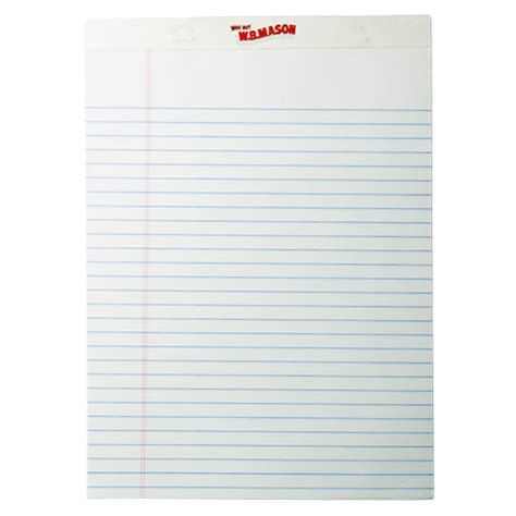 W B Mason Co Perforated Edge Writing Pad Legal Ruled 8 5 X 11 White Paper 50 Sheets Pad