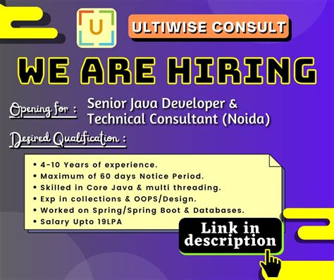 Swagata Roy On Linkedin Senior Javadeveloper Noida Ultiwiseconsult Javadeveloper Javajobs