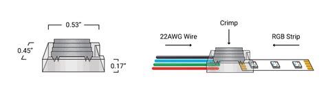 Led Strip Light Connectors And Wires 2 Solderless Rgb Strip To Wire Crimp Connectors 10mm