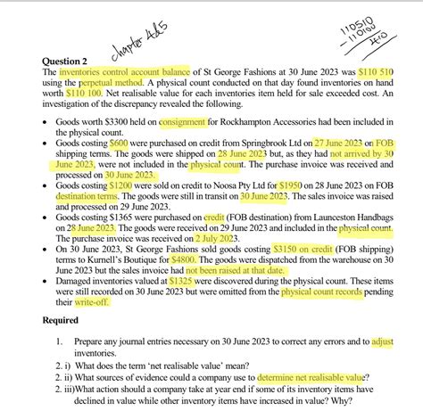 [solved] 110510 Chapter 465 11010 0 Question 2 The Inventories Control Course Hero