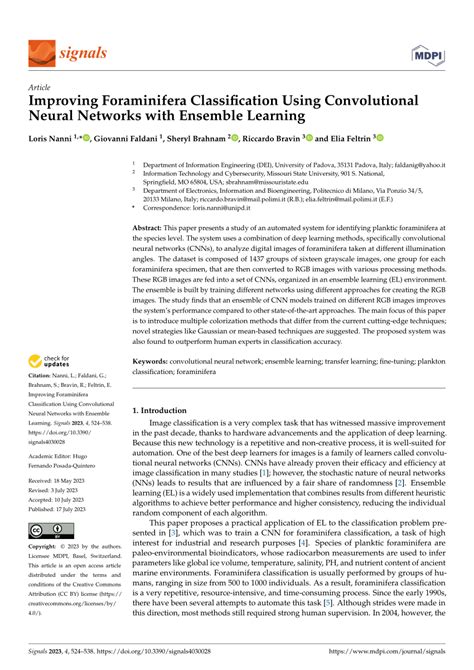Pdf Improving Foraminifera Classification Using Convolutional Neural Networks With Ensemble