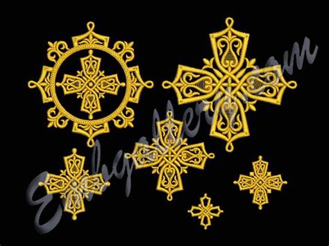 Набор крестов для церковных облачений Machine Embroidery Design
