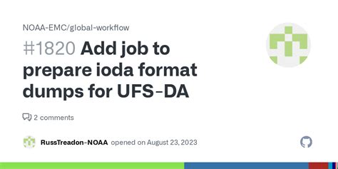 Add Job To Prepare Ioda Format Dumps For Ufs Da · Issue 1820 · Noaa