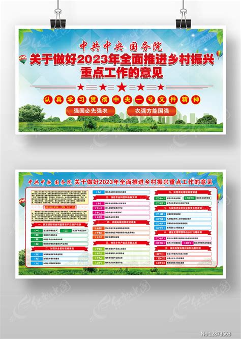 2023年中央一号文件精神党建宣传栏展板图片下载红动中国