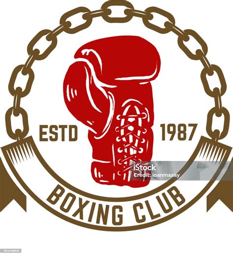 챔피언 권투 클럽입니다 복 서 장갑과 엠 블 럼 템플릿입니다 레이블 상징 기호에 대 한 디자인 요소입니다 Championship