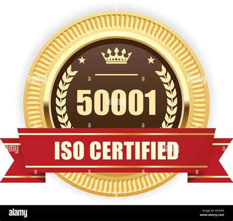 Iso 50001 Certified Medal Energy Management Stock Vector Image And Art