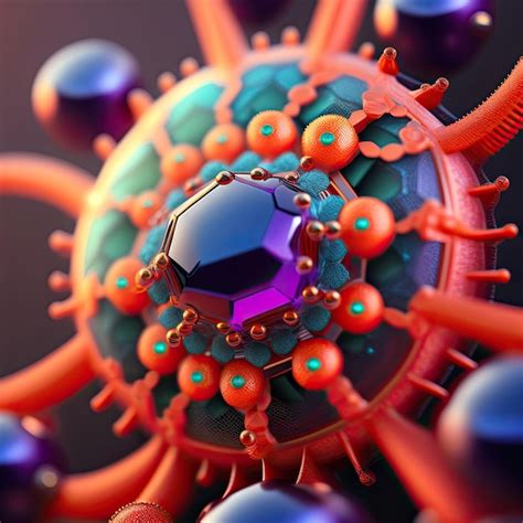 Premium Ai Image Virus Molecule Closeup
