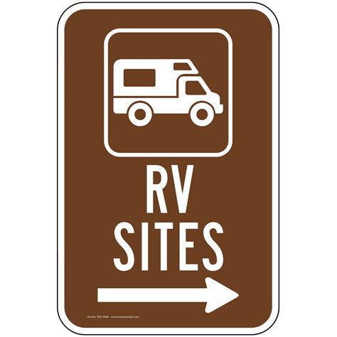 Vertical Sign Parks Camping Rv Sites Right Arrow Sign
