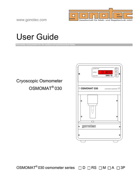 Gonotec Osmolality Standards At Raymond Terrell Blog