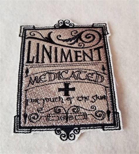 Liniment Label Patch Embroidered Apothecary Applique Iron Onsew On