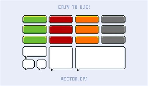 Premium Vector Collection Set Simple Game Ui In Pixel Art Cute Soft Style Dark Gray Background