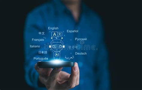 Ai Powered Language Translate App Concept A Person Holds Smartphone Displaying An Ai Powered