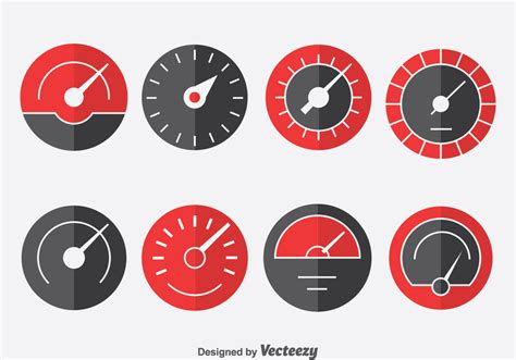 Tachometer Indicator Icons Set 122812 Vector Art At Vecteezy