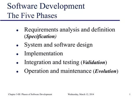 Ppt Software Development The Five Phases Powerpoint Presentation