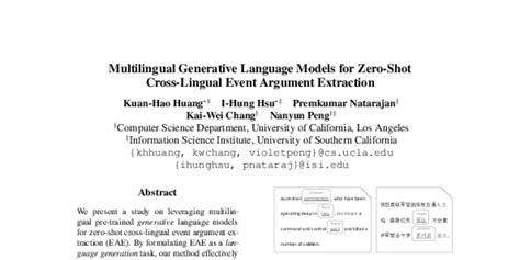 Multilingual Generative Language Models For Zero Shot Cross Lingual Event Argument Extraction