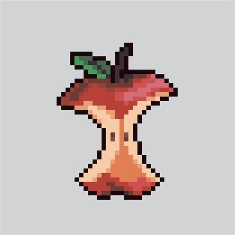 Premium Vector Pixel Art Illustration Apple Fruit Pixelated Red Apple