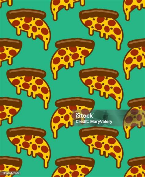 피자 패턴의 슬라이스 원활한 흐르는 치즈 장식 만화 패스트 푸드 벡터 배경 레스토랑에 대한 스톡 벡터 아트 및 기타 이미지 레스토랑 메뉴판 미국 Istock