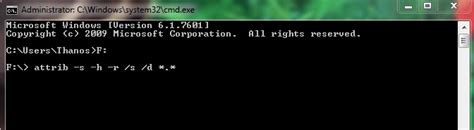 Attrib Command To Unhide Files Error Express
