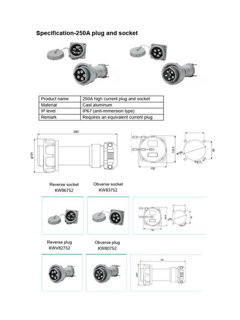Specification 250a Plug And Socket Pdf