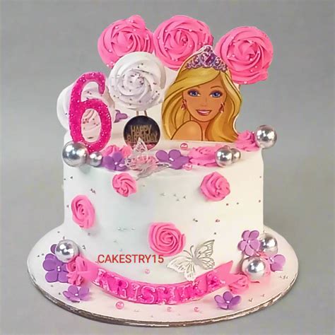 Fit For A Princess 2kg Barbie Rosette Birthday Cake Cakestry15