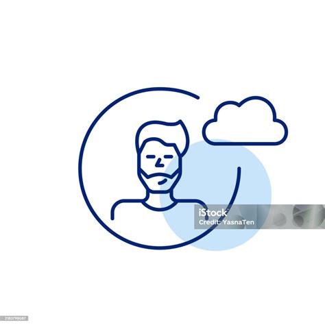 클라우드 서비스 사용자 남성 아바타 보호된 개인 가상 데이터 스토리지 완벽한 픽셀 편집 가능한 획 아이콘 Brand Name Smart Phone에 대한 스톡 벡터 아트 및