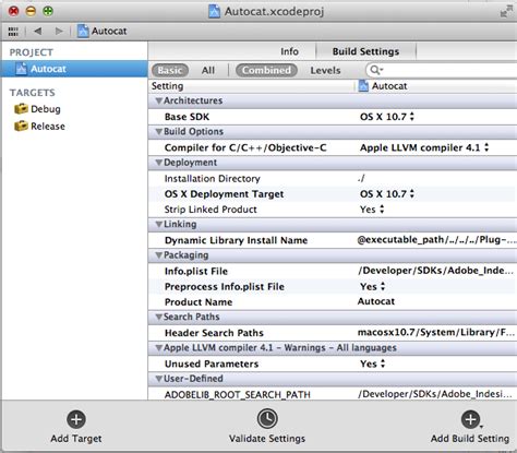 Xcode 4 How To Show Hidden Build Settings Stack Overflow