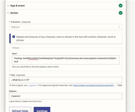How Do I Replace Several Unaccepted Characters With Formatter Zapier