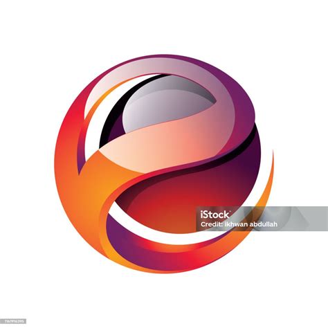 E 레터 볼 구 초상 기술 레드 3d 로고 아이콘 0명에 대한 스톡 벡터 아트 및 기타 이미지 0명 3차원 형태 개념 Istock