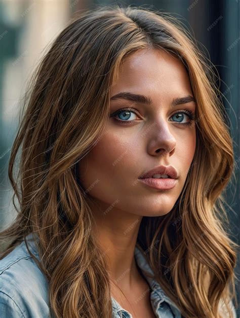 Premium Photo Portrait Of A Beautiful Modern Woman Generative Ai