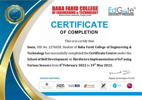 I Sucessfully Completed The Certificate Course Under The School Of Skills Development On